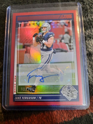 Jake Ferguson Auto /20 2024 Score Red Zone Dallas Cowboys | eBay