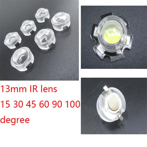 13mm mini IR Lens 15 30 45 60 90 100 Degree Needn't Holder For 1W 3W 5W ...
