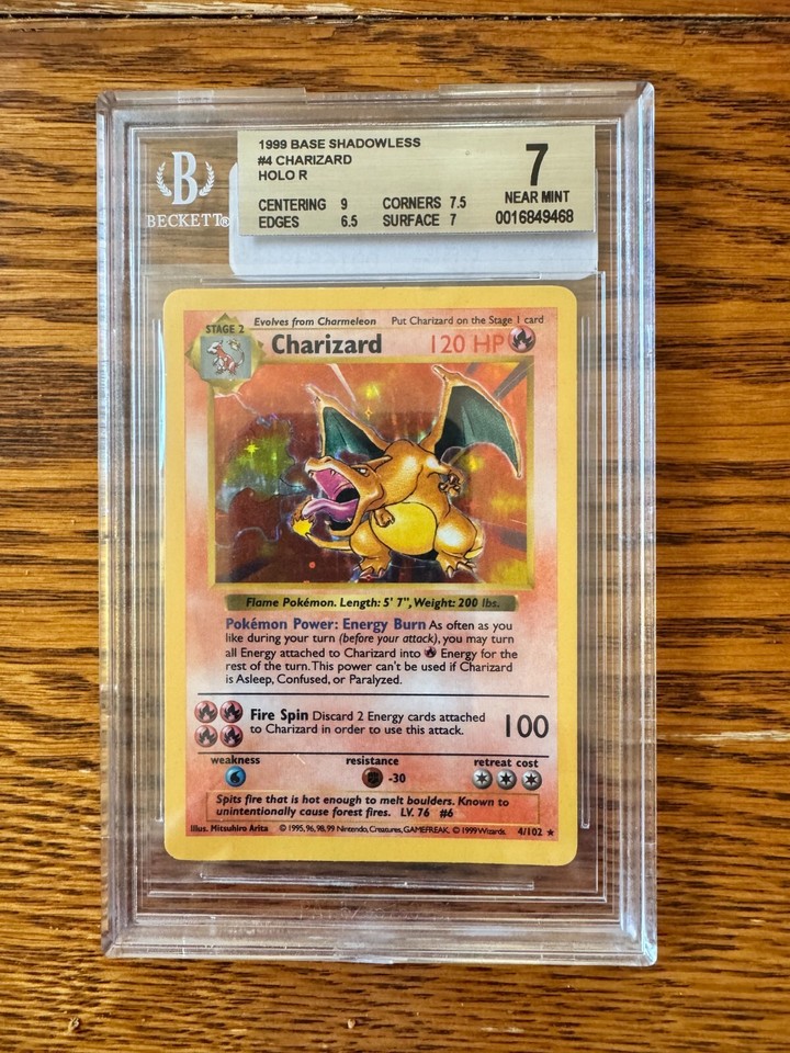 Pokemon Base Set SHADOWLESS Complete holos 1-16 BGS/PSA 8 Charizard NM ...