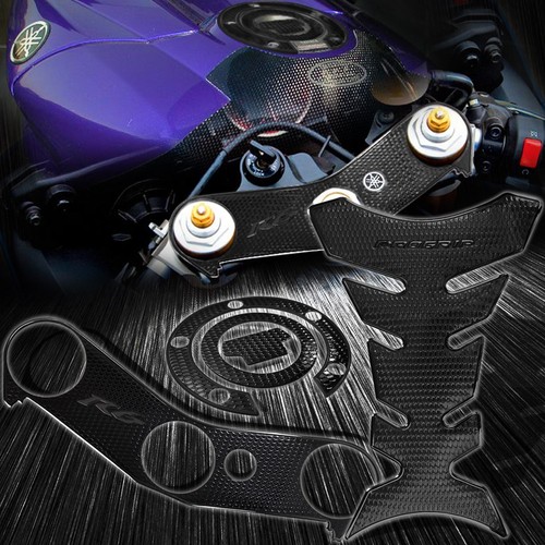 3D Handle Yoke+Fuel Cap Sticker Cover+Pro Tank Pad 06-17 YZF R6 ...
