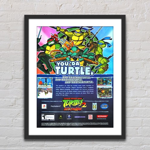 TMNT 2 Battle Nexus PS2 XBOX Gamecube GBA Glossy Promo Poster 18" x 24 ...