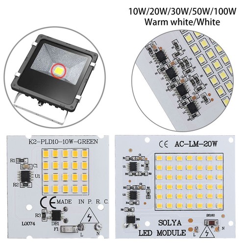 Floodlight 10W 20W 30W 50W 100W SMD2835 Driver Lamp LED Chip Beads ...