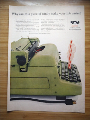 1956 Royal Electric Typewriter Large Green W Candy Cane Vintage Photo ...