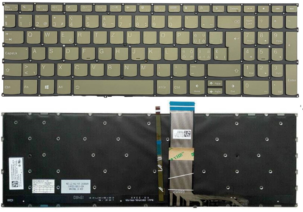 SW keyboard for Lenovo Ideapad 5 15IIL05 15ARE05 15ITL05 BELEUCHTET ...