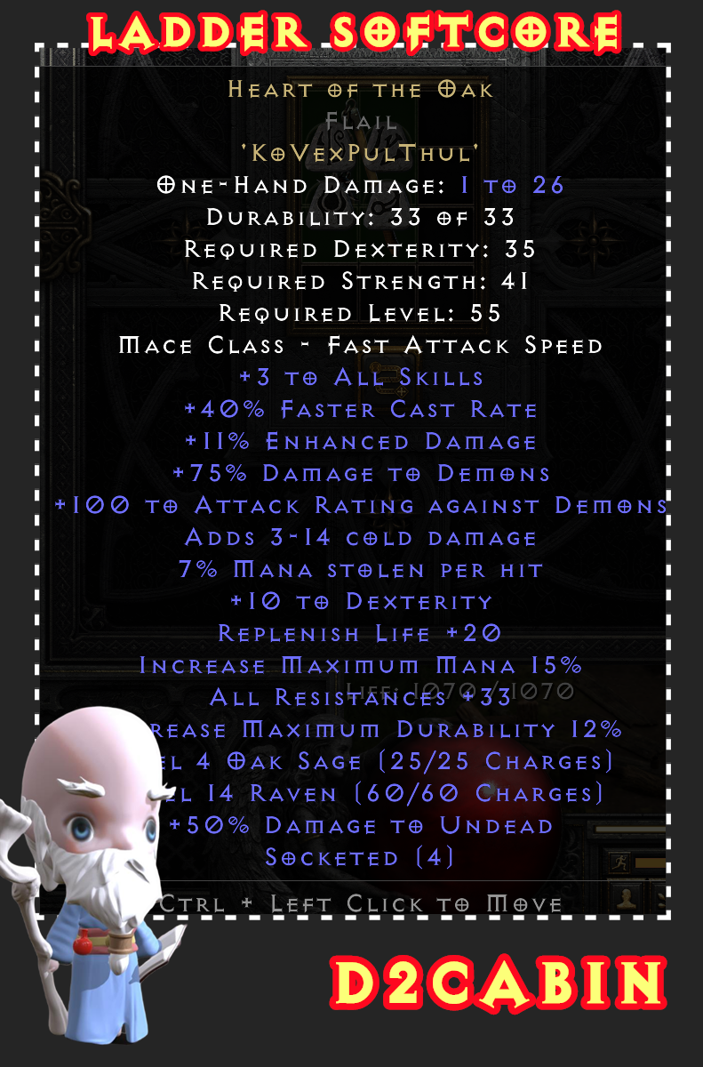 Diablo 2 D2R SC💥Ladder💥MADE Heart of the Oak HOTO💥PC/SWITCH/PS | eBay
