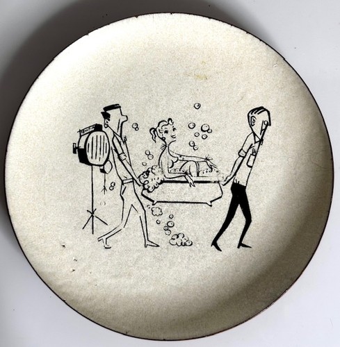 William Steig Cartoon Enameled COPPER PLATE Signed Bernard Mid Century ...