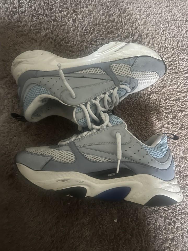Dior B22 Reflective White Blue Sneakers Size 42eu/9us | eBay