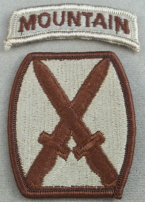US Army 10th Mountain Division Desert Tan Patch With Mountain Tab ...