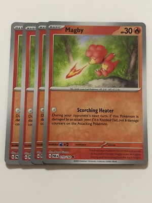 Pokemon Card Paradox Rift 4x Playset Reverse Holographic Magby 019/182 ...