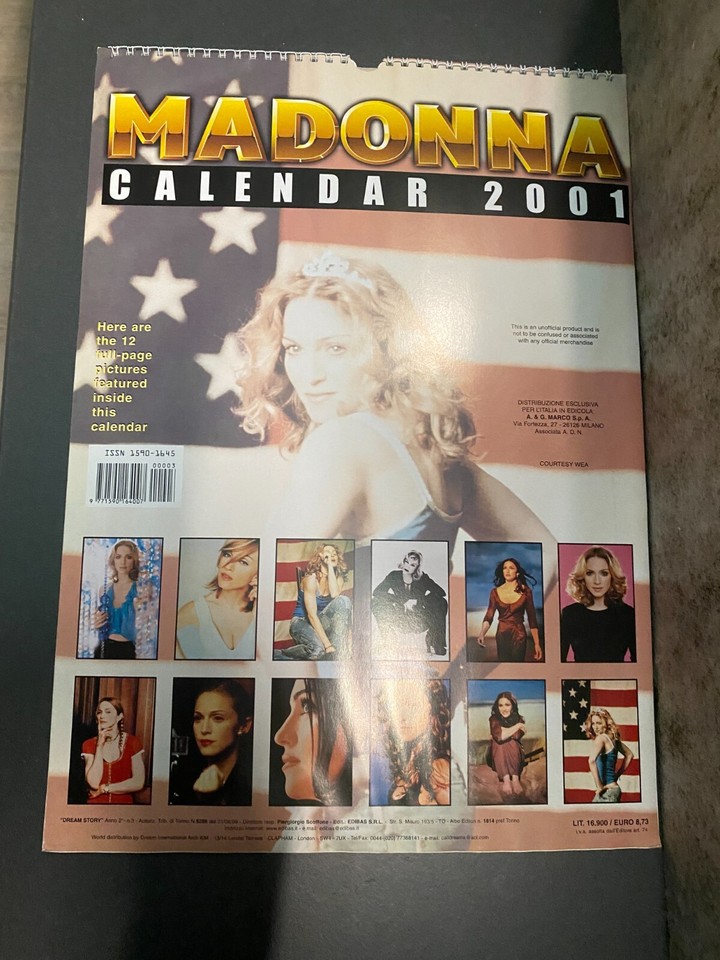 (US6) calendrier calendar vintage 2001 madonna | eBay.de