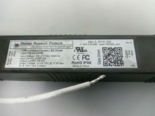 Thomas Research Products 17W Constant Current LED Driver, Driver-LED17W ...