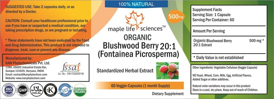 ORGANIC Blushwood Berry (Fontainea Picrosperma) 20:1 Extract - 500mg ...