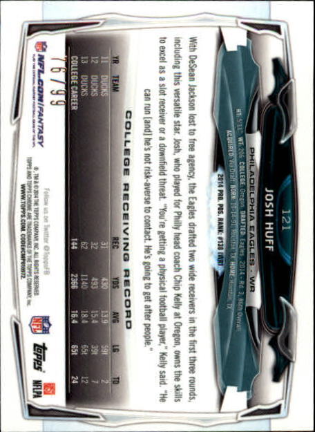 2014 Topps Chrome Mini Camo Refractors Eagles Football Card #121 Josh ...