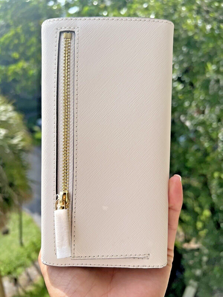 Michael Kors Women Jet Set Travel Large Trifold Wallet Clutch in Powder ...