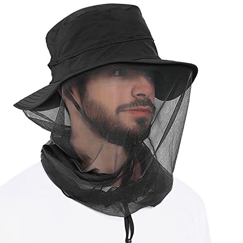 Head Net Hat - Safari Hat Sun Hat Bucket Hat Fishing Hat with Netting ...