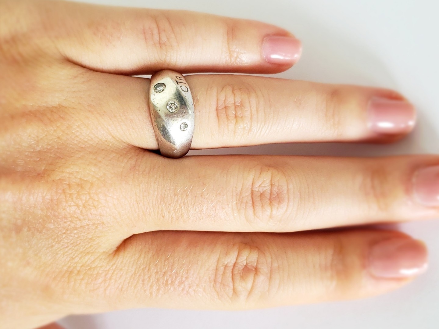 Mormon Ring RM CTR Sterling Silver 925 Ladies Clear Stone Band Sz 6.5 ...