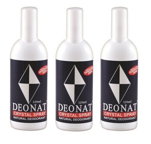 3 x Deonat Crystal Spray Natural Deodorant 125mL (3 Bottles TOTAL ...