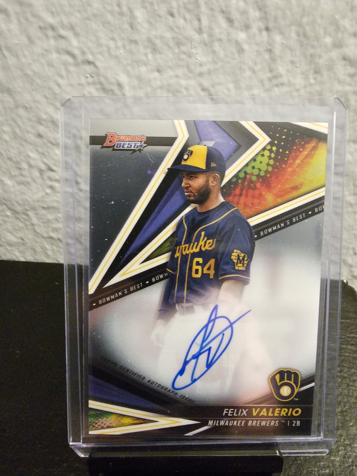 2022 Bowman’s Best Felix Valerio Best of ‘22 Base Prospect Auto Brewers ...