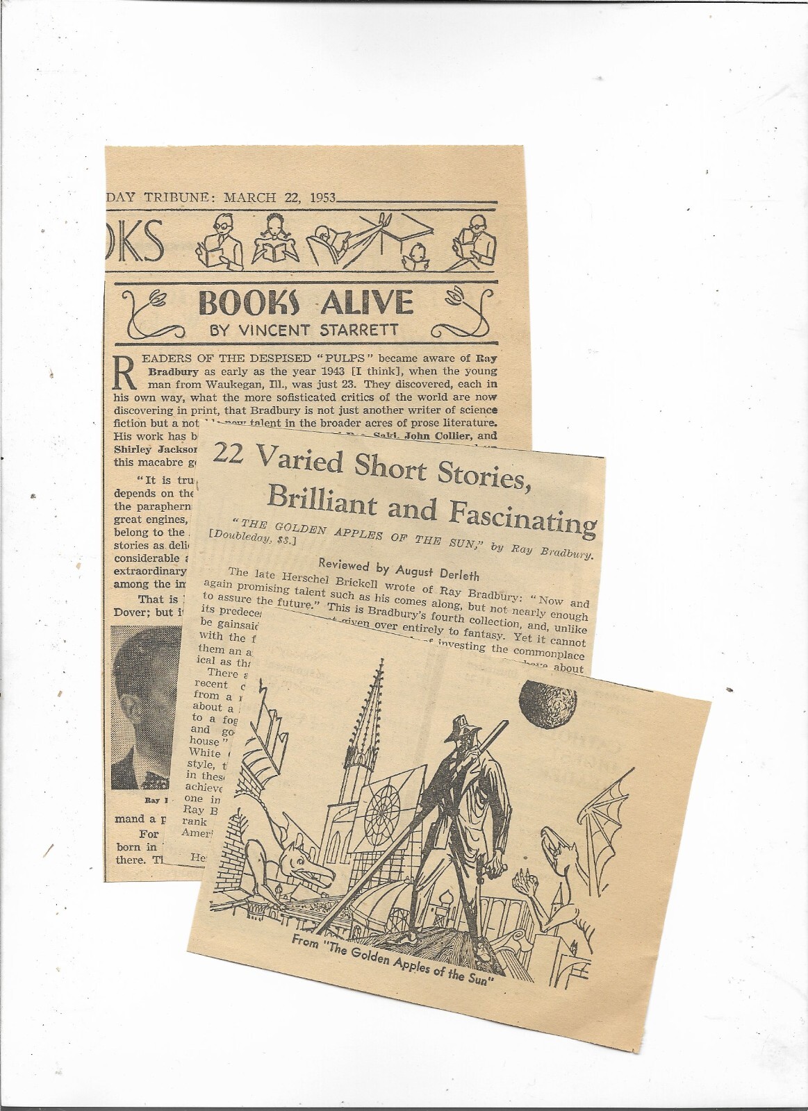 Ray Bradbury The Golden Apples of the Sun 1953 Book Review Cartoon 3 ...