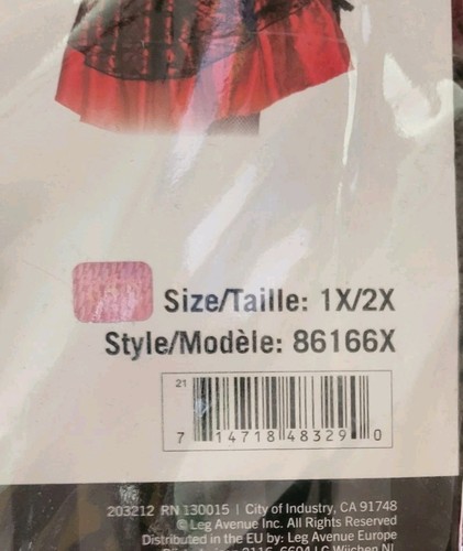 NWT NEW Womens Plus 1X 2X Leg Avenue Royal Red Queen costume 2 piece ...