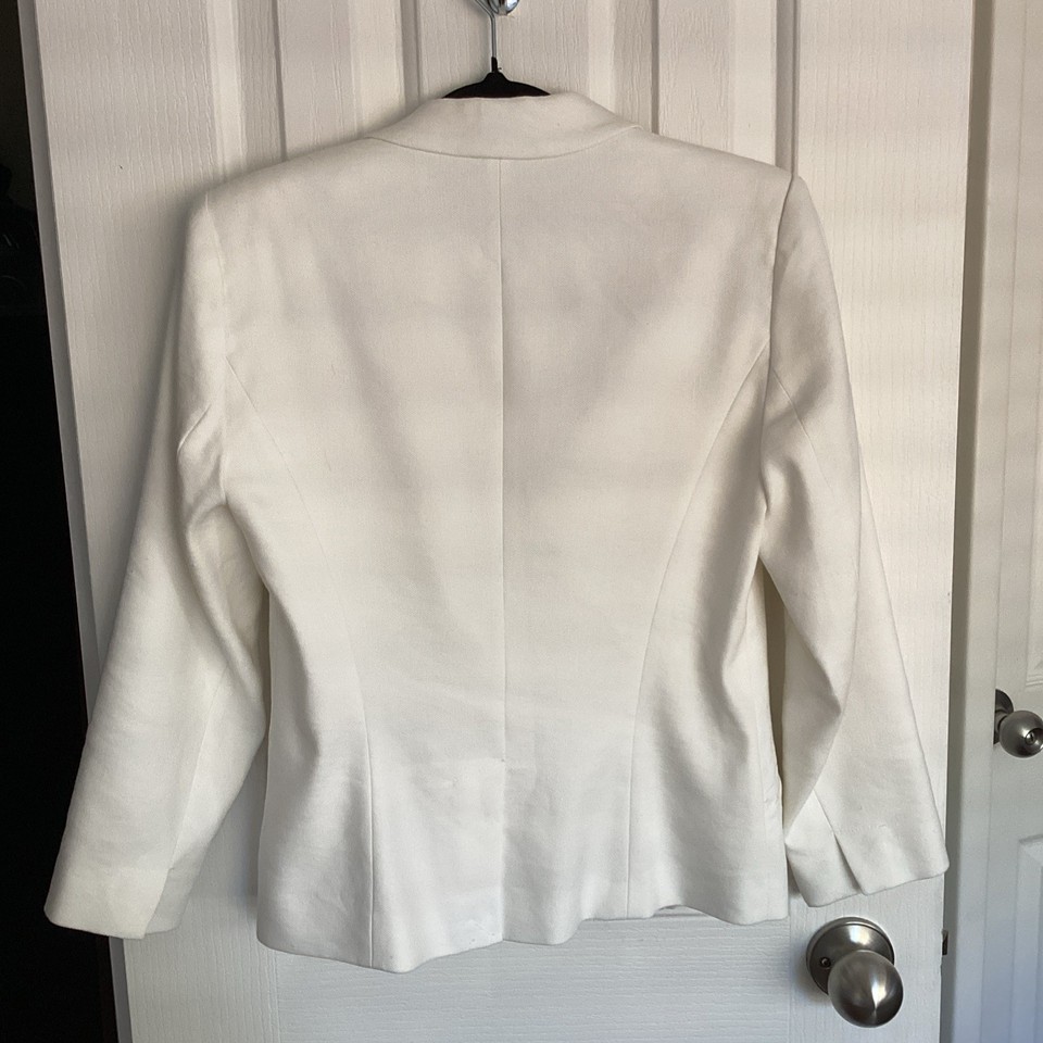 david lawrence White Linen Blend Blazer Size 6 | eBay Australia