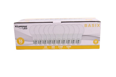 10-Pack A19 luminus LED Basix , (60W Equivalent),750 Lumens, 2700K-10 ...