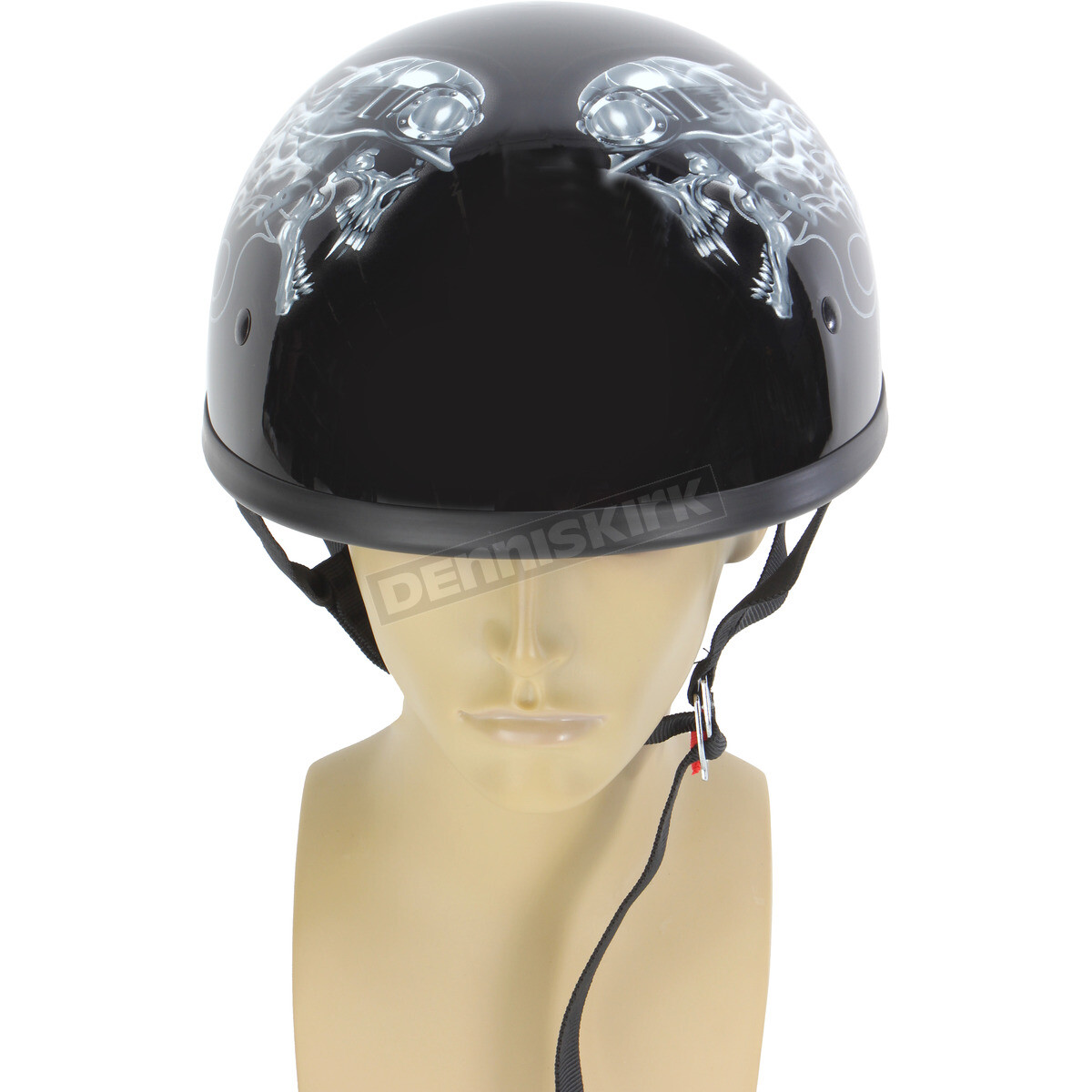 Skid Lid Helmets 646927 Original Skull Graphics Helmet Black for sale ...