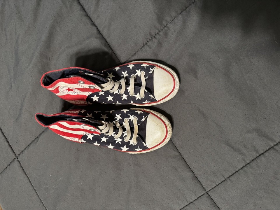 Converse Chuck Taylor All Star Red White Blue Shoes American Flag Kids ...
