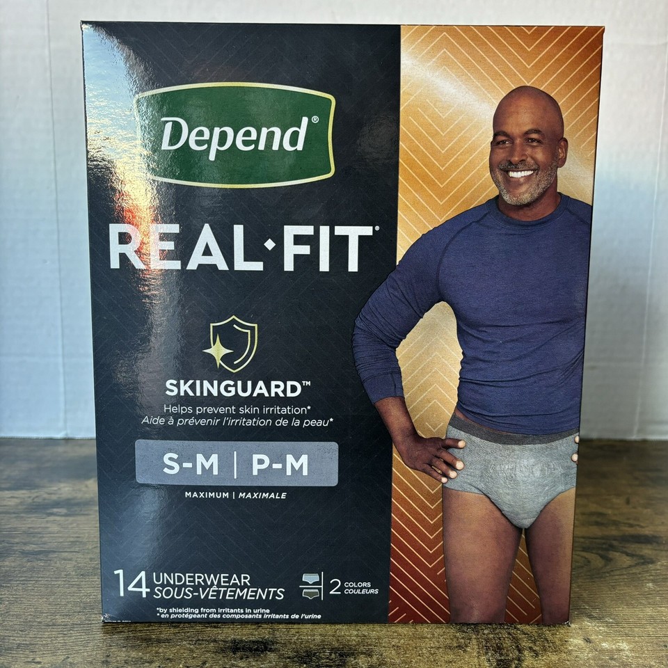 Depends Real Fit Incontinence Briefs Men S/M Maximum 14 Ct Ultimate ...