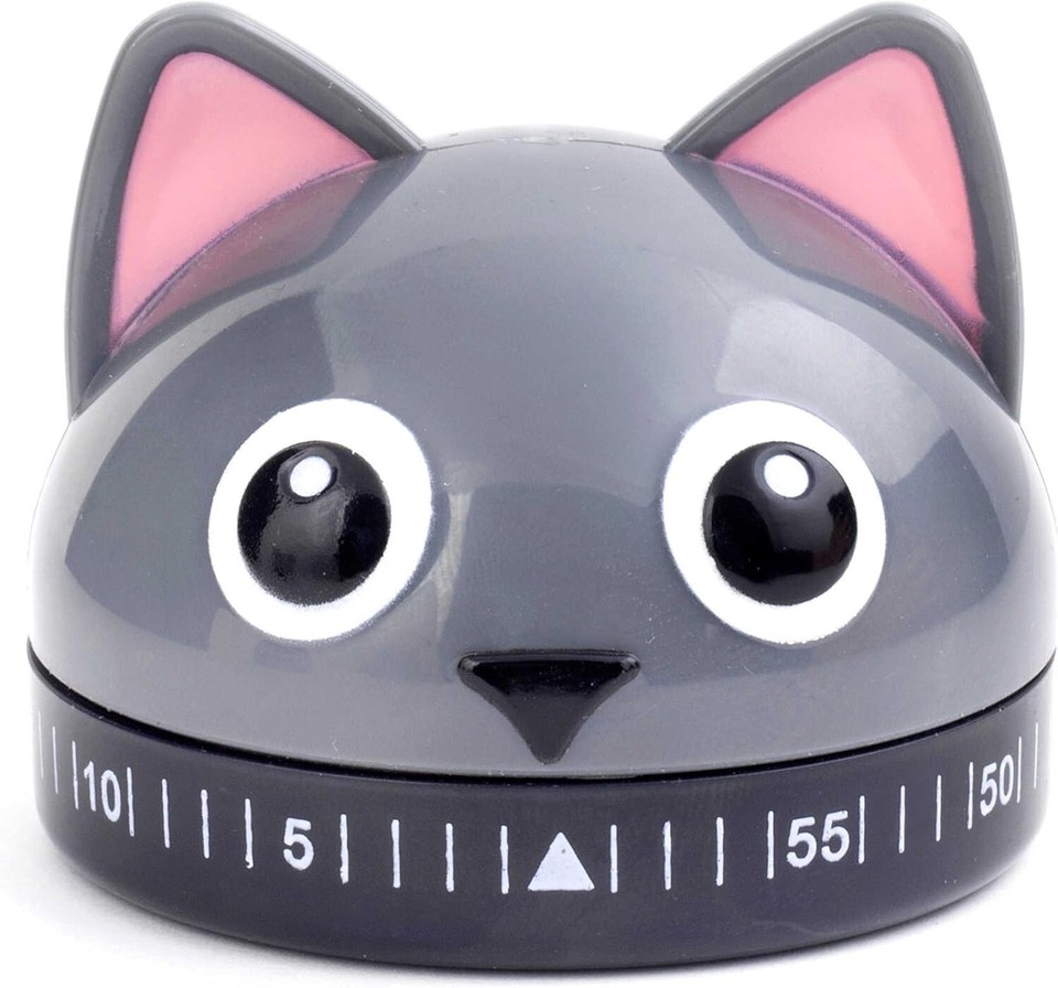 Compact Grey Cat Timer - Cute and Accurate Cooking Companion for Cat ...
