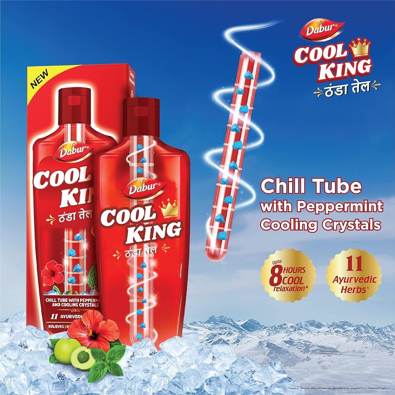 Dabur Cool King Thanda Tel Hair Oil - 270ml | Power of 11 Ayurvedic ...