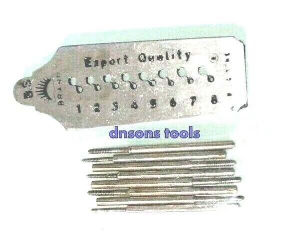 Jeweler's & Watchmakers Micro Mini Tap and Die Screw Plate Set 1-8 taps ...