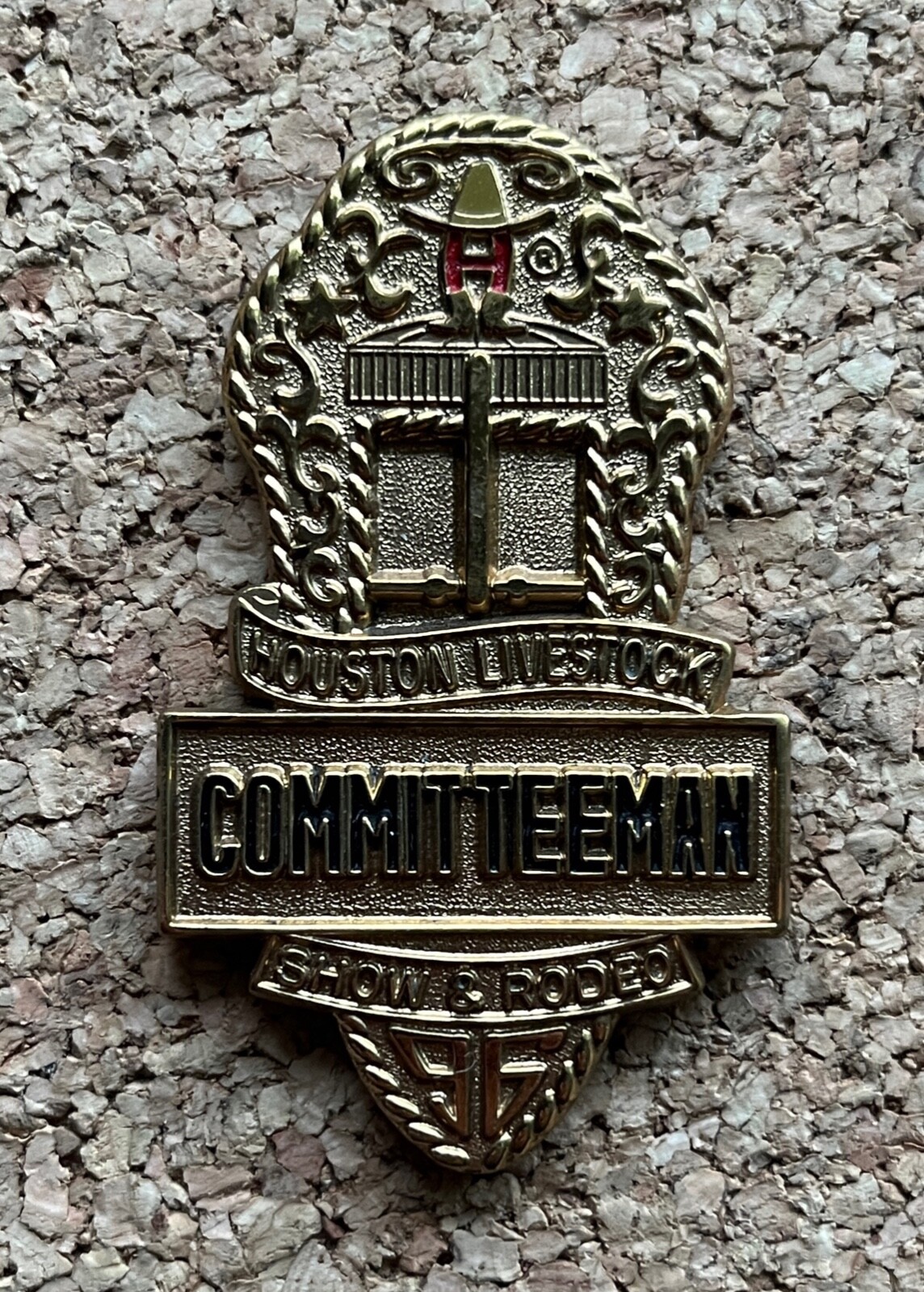 Houston Livestock Show & Rodeo Committeeman Badge Pinback Belt Buckle ...