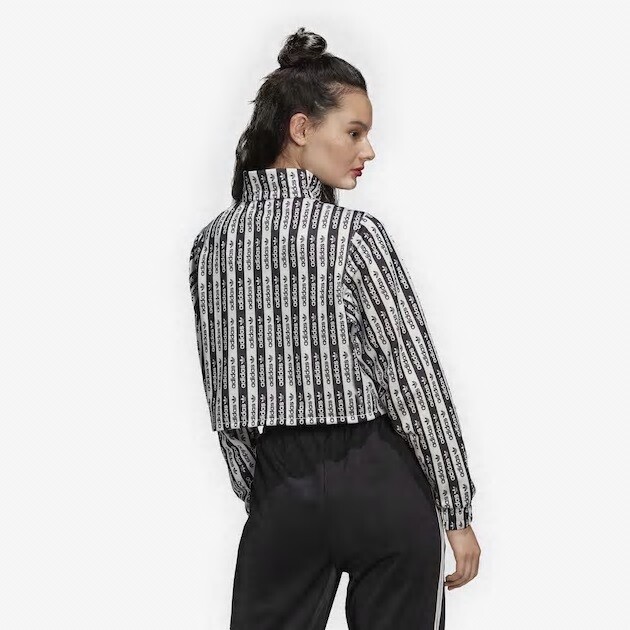 Adidas Womens Originals Full Zip Track Top FM2489 Black and White-Sizes ...