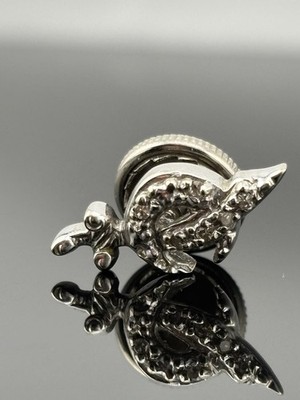 Petite 14K White Gold Diamond Masonic Shriners Pin Sword Scimitar ...