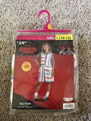 Stranger Things Girls Eleven Season 4 Halloween Costume - 10-12 Large ...