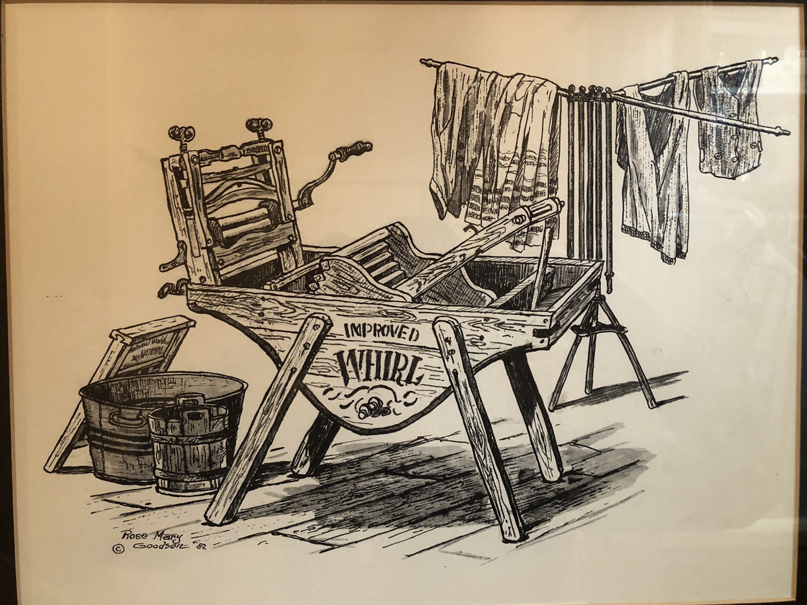 Rose Mary Goodson 1982 Framed Print Washing Machine Vintage | eBay