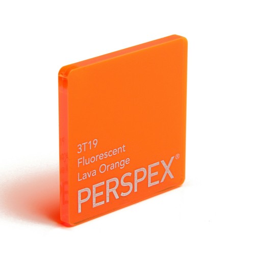 Perspex® Lava Orange 3T19 Fluorescent Acrylic Plastic Sheet / Various ...