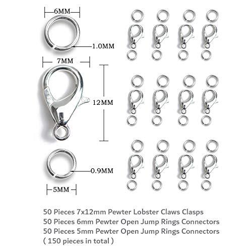 50 Pieces Lobster Claws Clasps Plus 100 Pieces 6mm Match Color Open ...