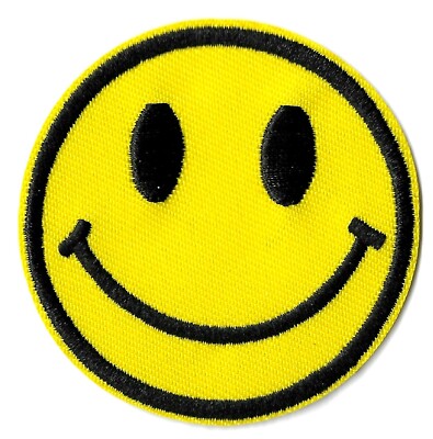 Smiley Face - Yellow Happy Smile Patch Emblem Symbol Badge Halloween or ...