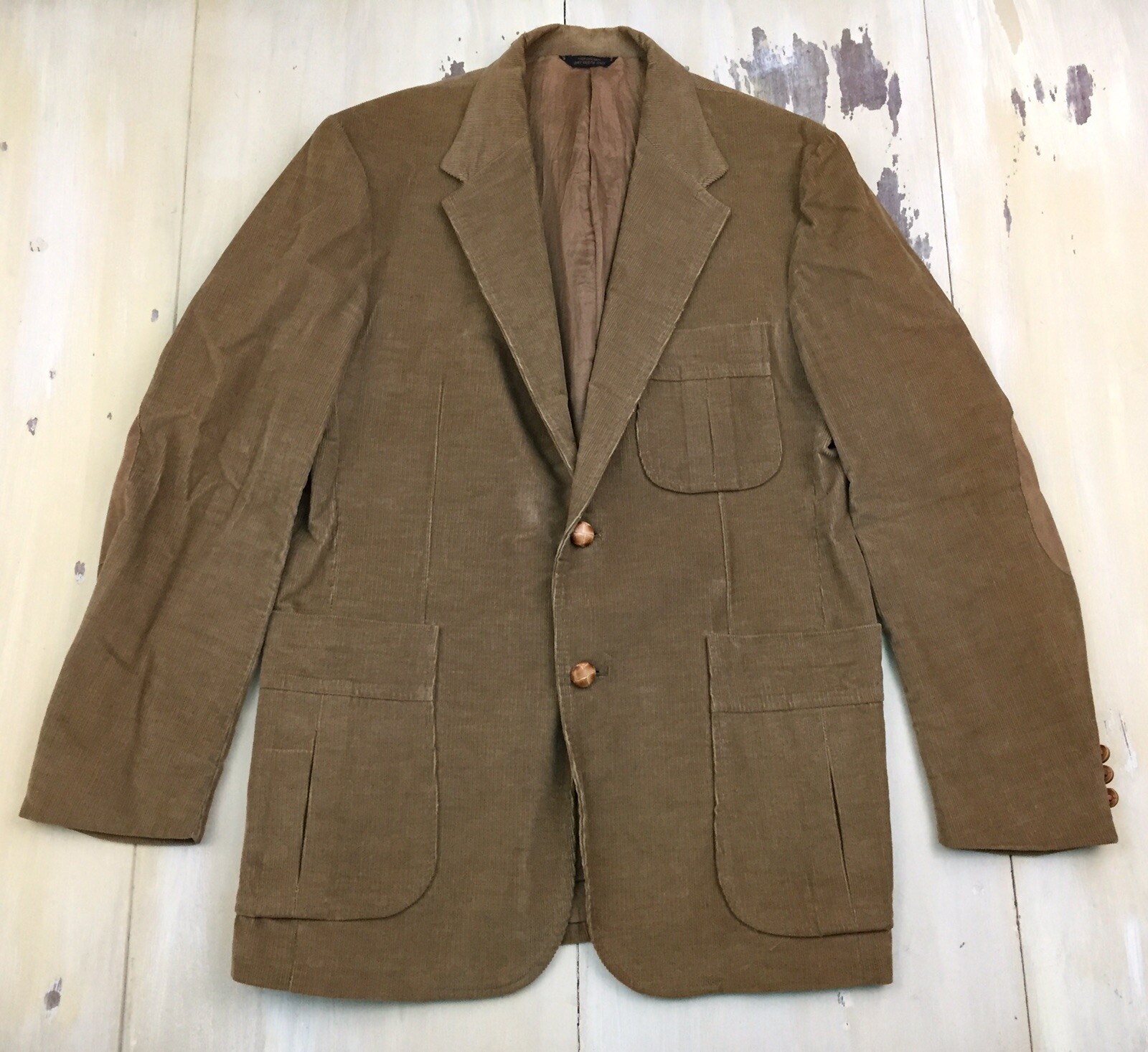 LEVIs PANATELA: Vtg Tan Corduroy Leather Elbow Patch Blazer Professor ...