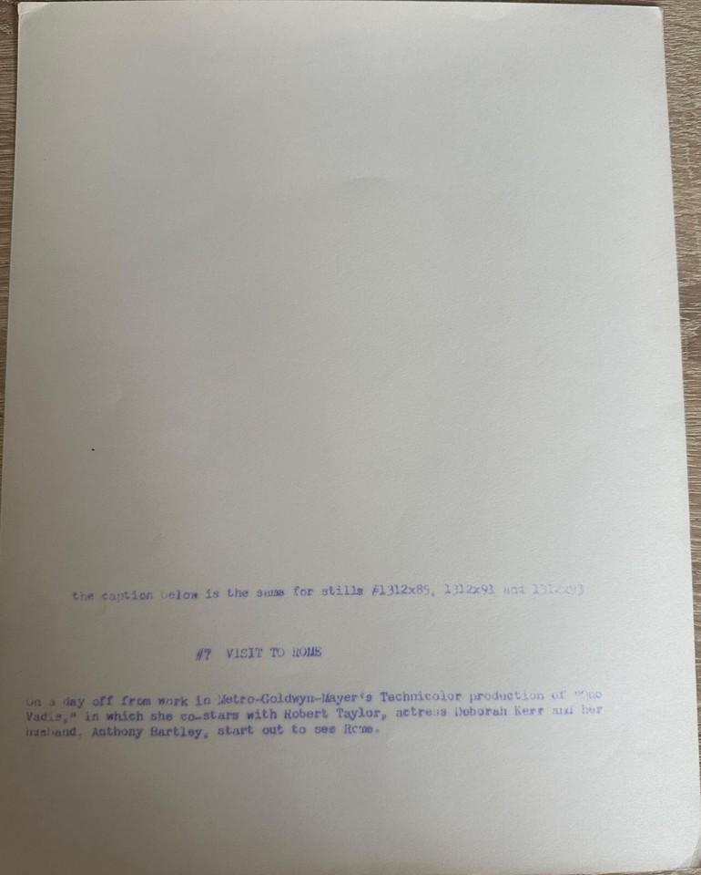 Deborah Kerr in Quo Vadis - Behind Scenes (1951) Vintage MGM Photo M ...