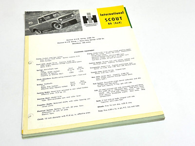International Harvester IH Scout 80 4x4 Information Sheet Brochure | eBay