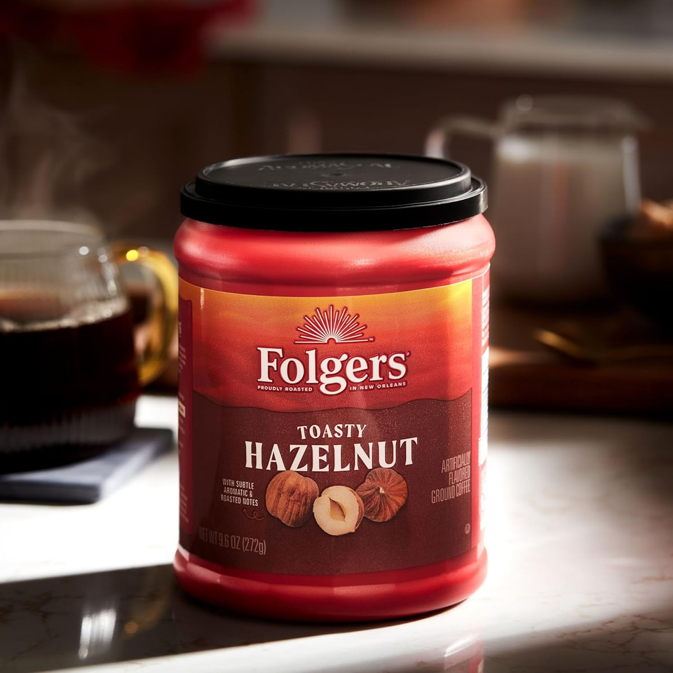 Folgers Toasty Hazelnut Flavored Ground Coffee, 9.6 Ounce 744759585660 ...