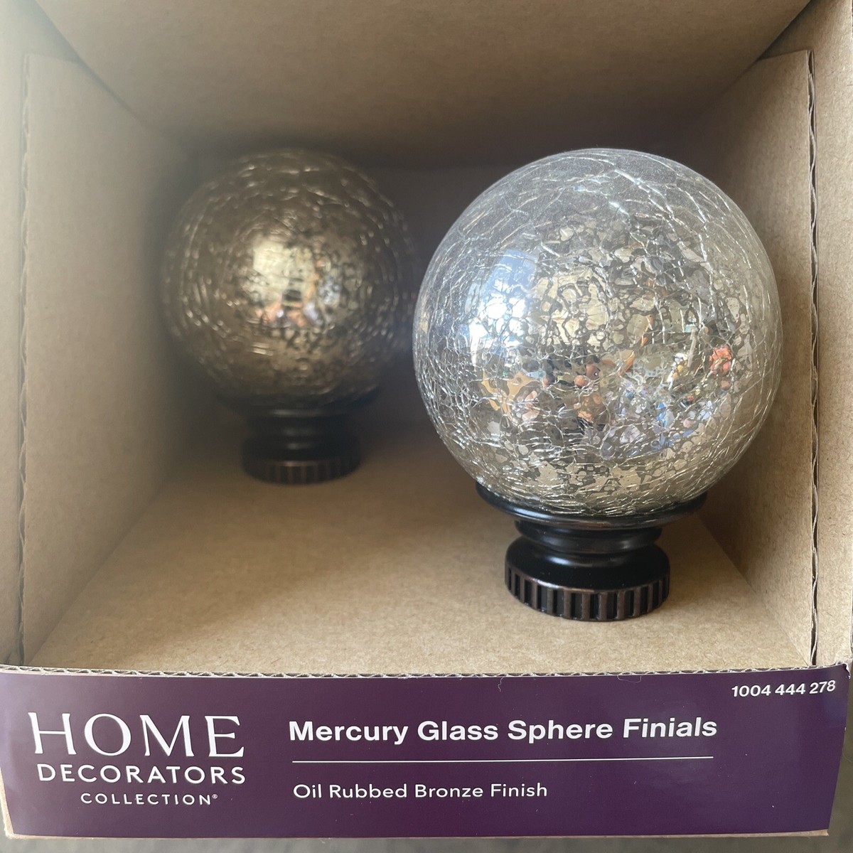 Color Glass Rod Finials Glass Metal Royal Finial Extendable Curtain