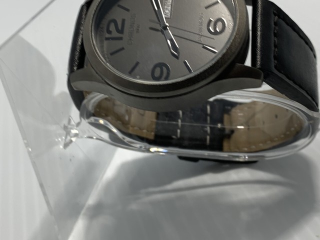 Chronos 1898 Dark Gray Dial Black Leather Band Men's Watch for sale ...