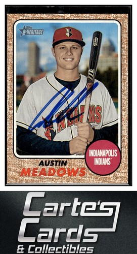 Austin Meadows 2017 Topps Heritage Minor League #177 TTM/IP Signed ...