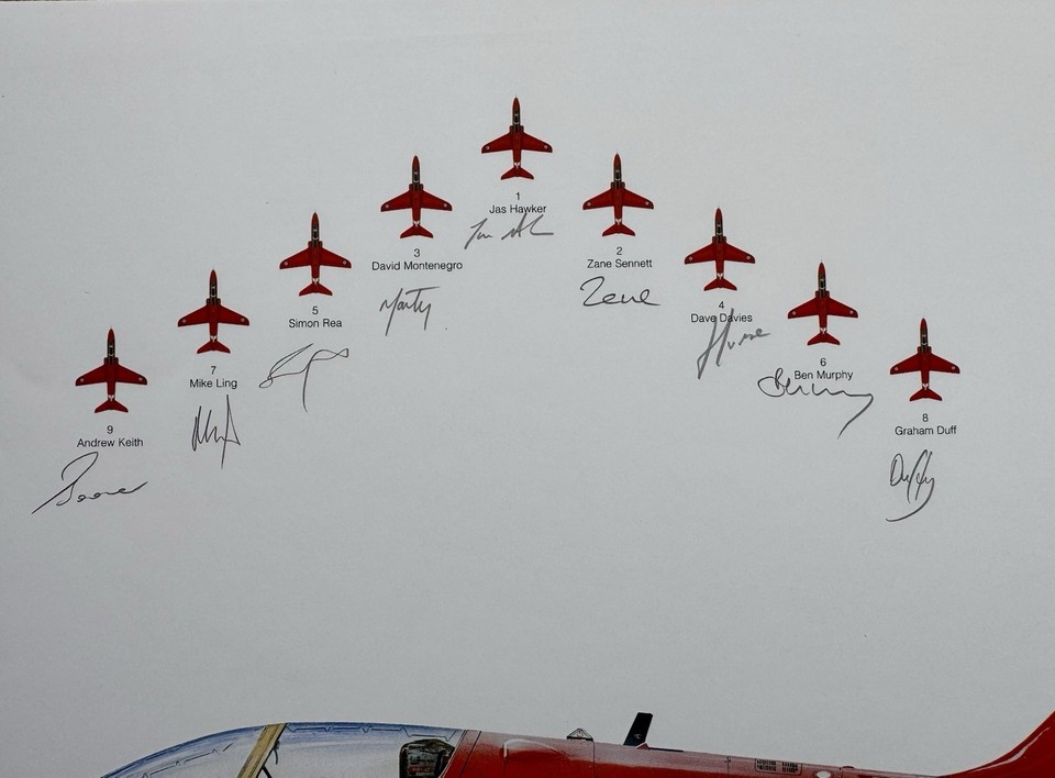 RAF Red Arrows 2009 Signed Squadron Print | eBay UK