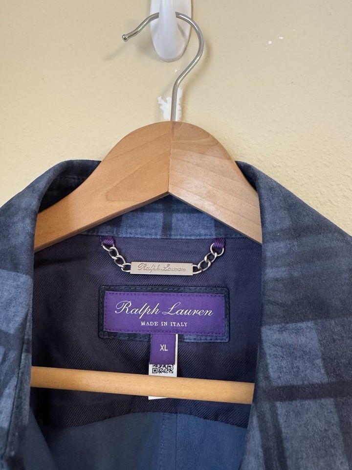 Ralph Lauren Purple Label New Suede Overshirt Button Shirt Leather ...