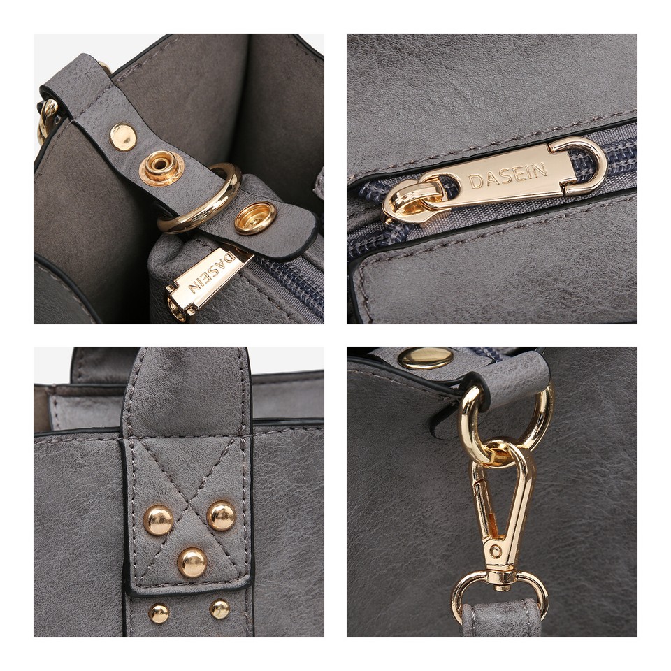 Dasein Women Handbags Stylish Medium Satchel Totes Shoulder Bag Studs ...